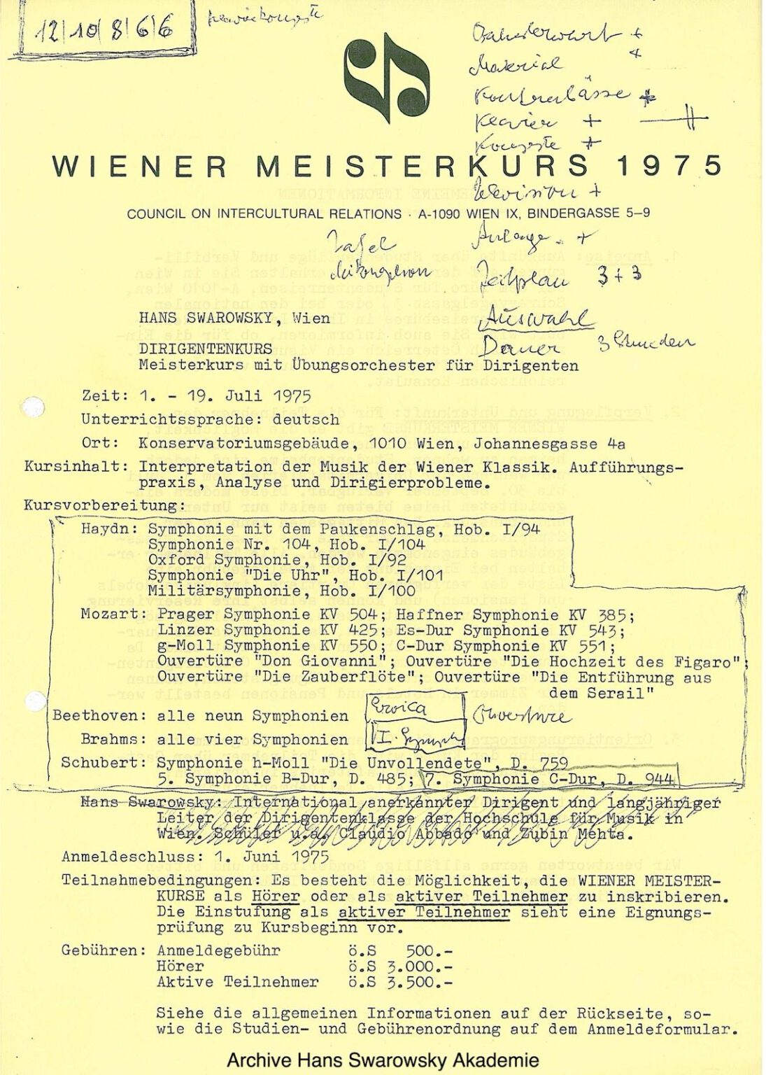 Swarowsky_Dirigierkurs - Wiener Meisterkurse